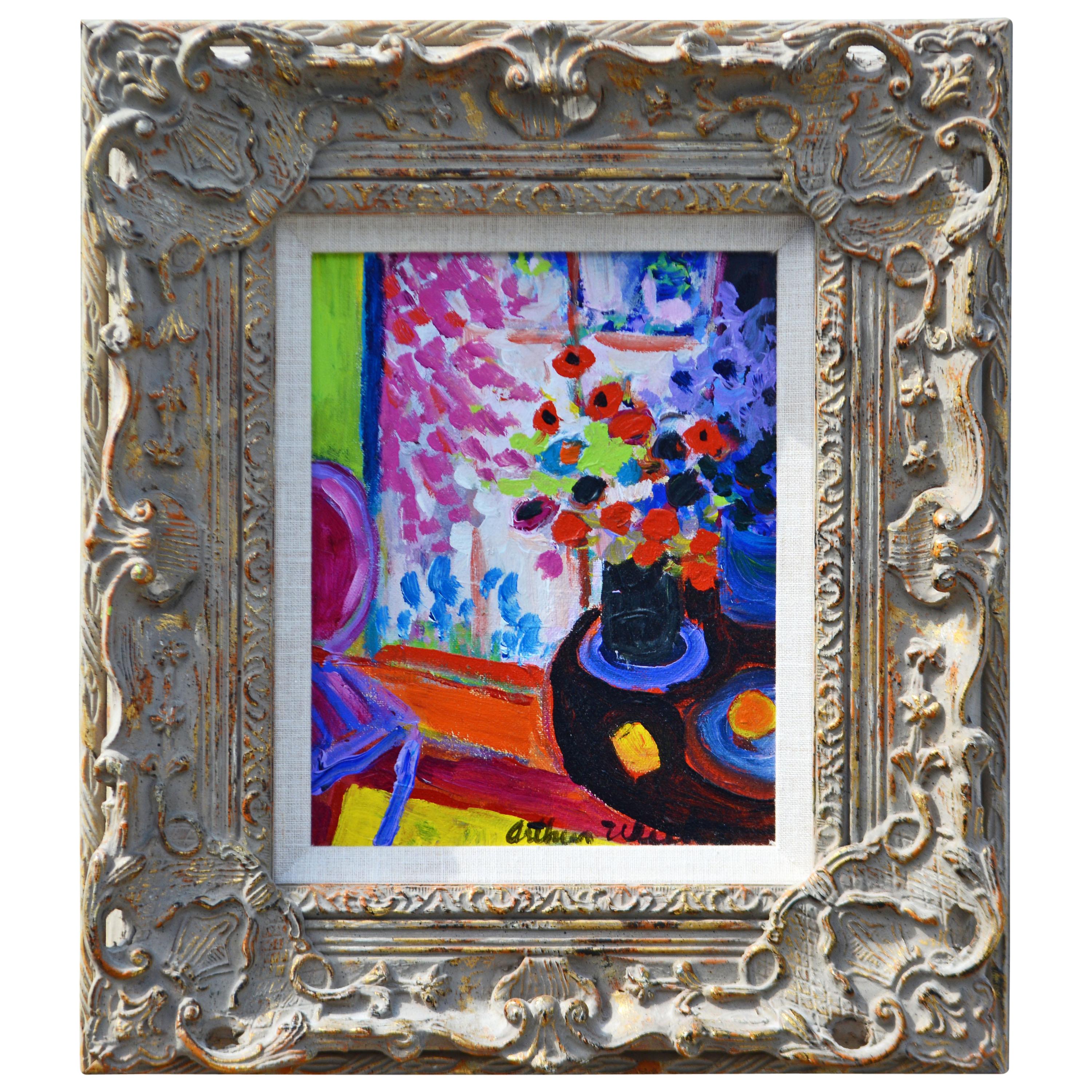 Fauvist Style Original Colorful Interior with Flowers by Arthur Weeks ...