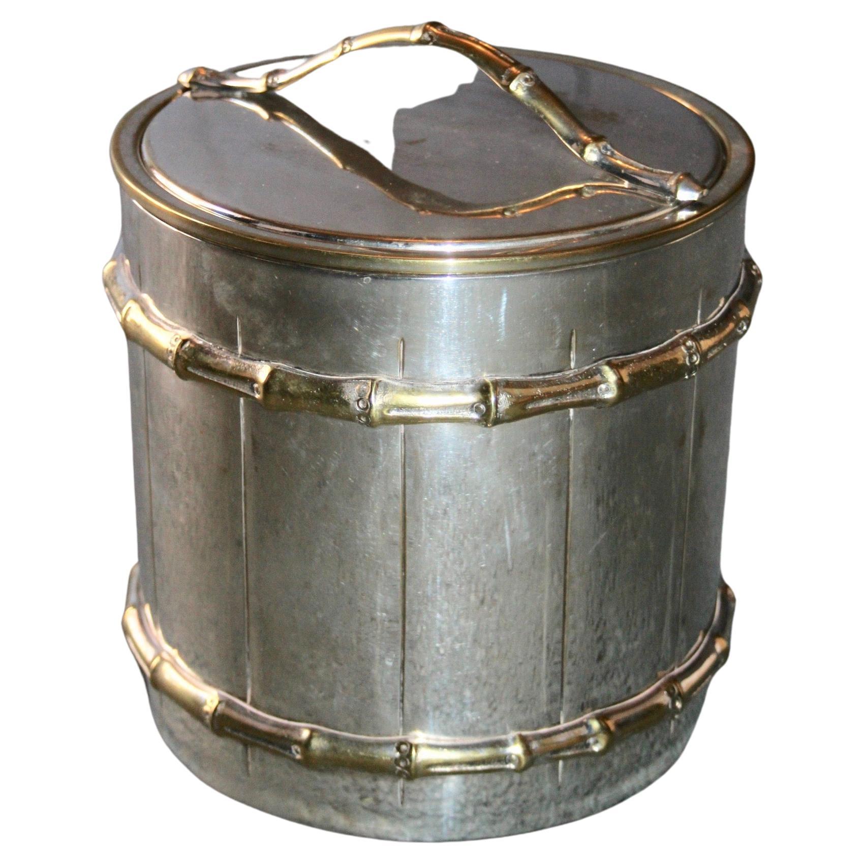 Faux Bamboo Bicolor Metal Ice Bucket For Sale at 1stDibs