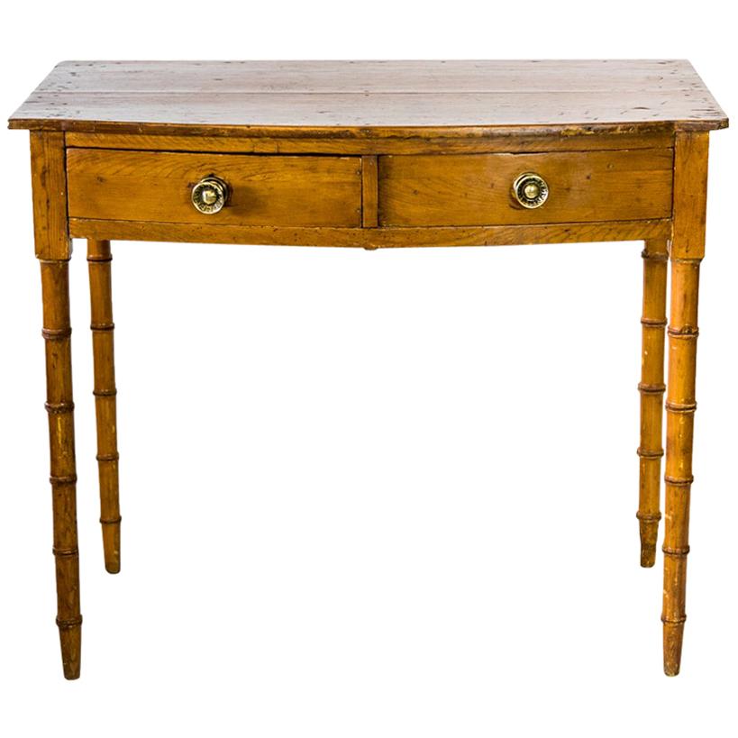 Faux Bamboo Bow Front Side Table at 1stDibs