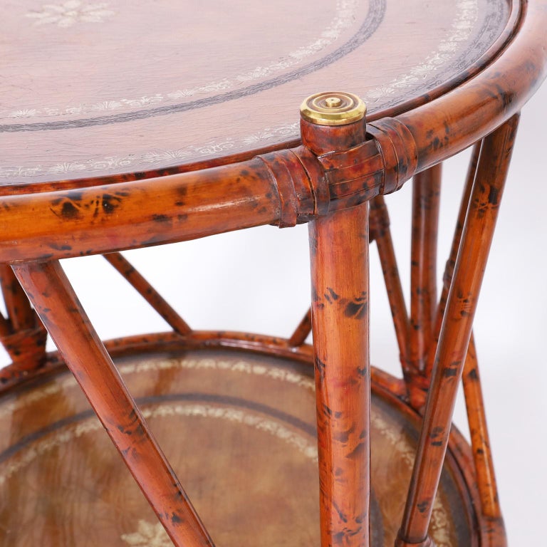 Faux Bamboo British Colonial Style Occasional Table by Maitland-Smith ...