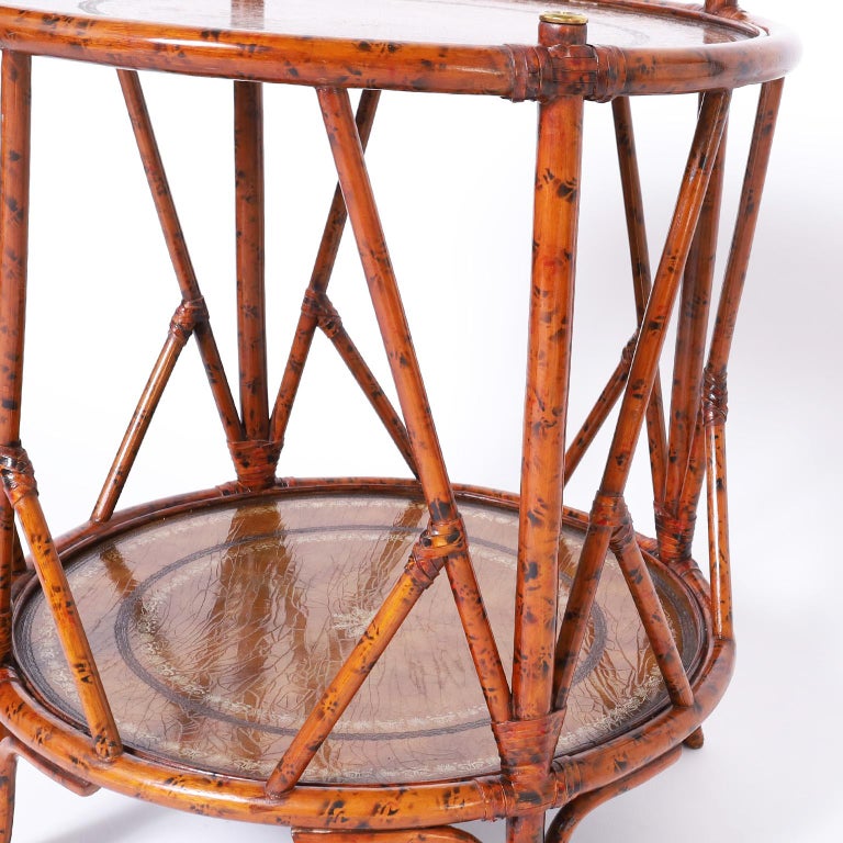 Faux Bamboo British Colonial Style Occasional Table by Maitland-Smith ...