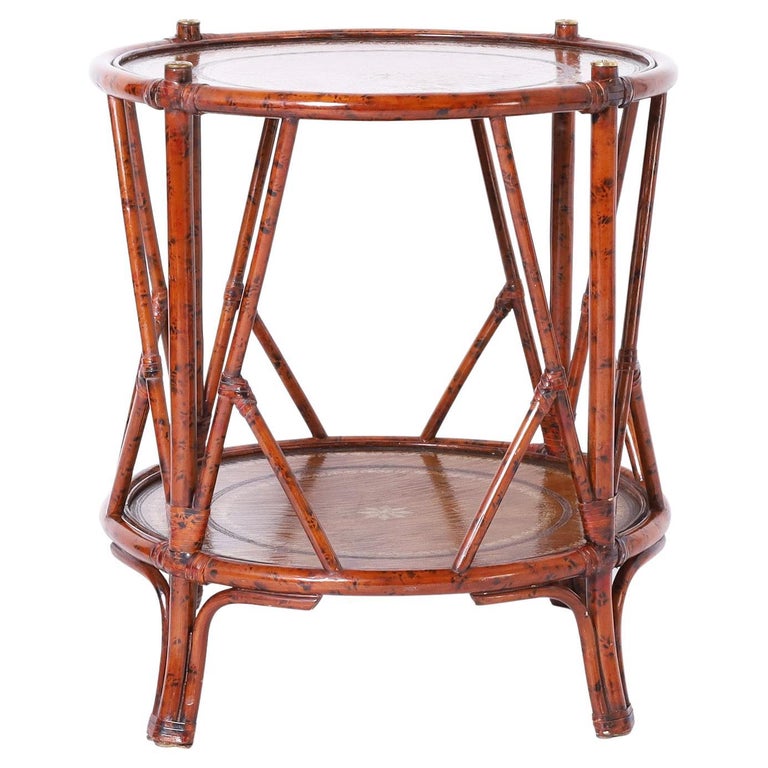 Faux Bamboo British Colonial Style Occasional Table by Maitland-Smith ...