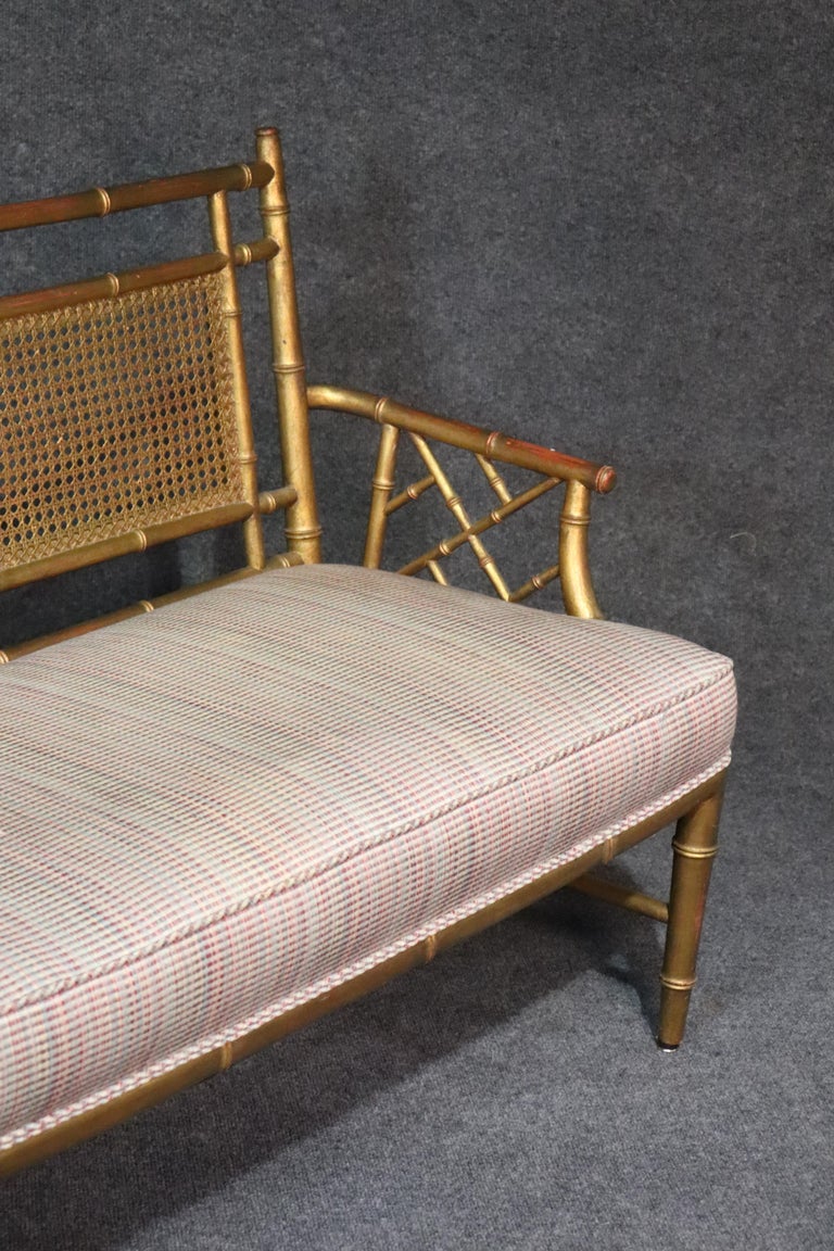 Faux Bamboo Chinese Chippendale Style Bench For Sale at 1stDibs