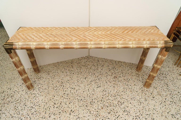 Faux Bamboo Console Table For Sale at 1stDibs | bamboo sofa table ...