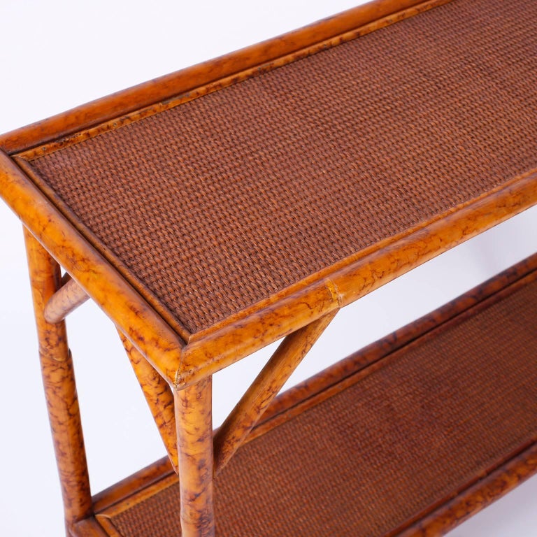 Faux Bamboo Console Table at 1stDibs
