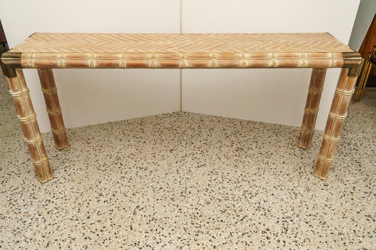 Faux Bamboo Console Table For Sale at 1stDibs | bamboo sofa table ...