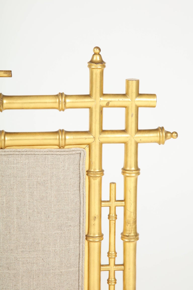 Faux Bamboo Fireplace Screen at 1stDibs | gold bamboo fireplace screen