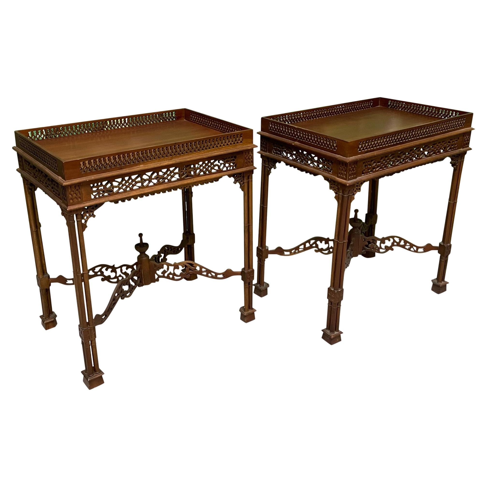 Hand Carved Monkey Pedestal Tables, a Pair For Sale at 1stDibs