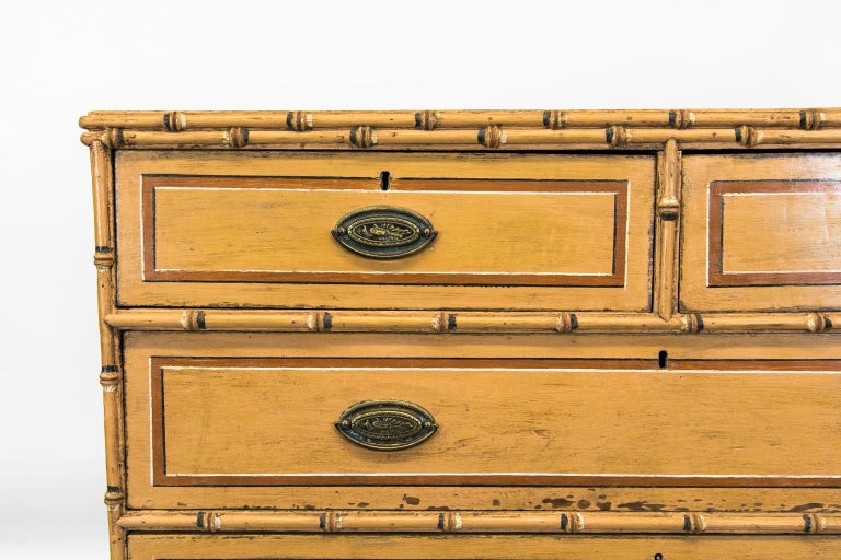 Faux Bamboo Painted Chest at 1stDibs