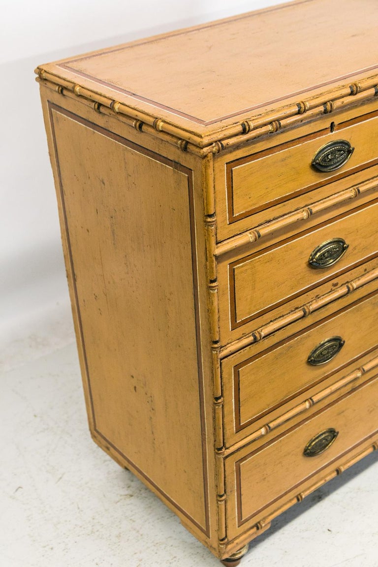 Faux Bamboo Painted Chest at 1stDibs