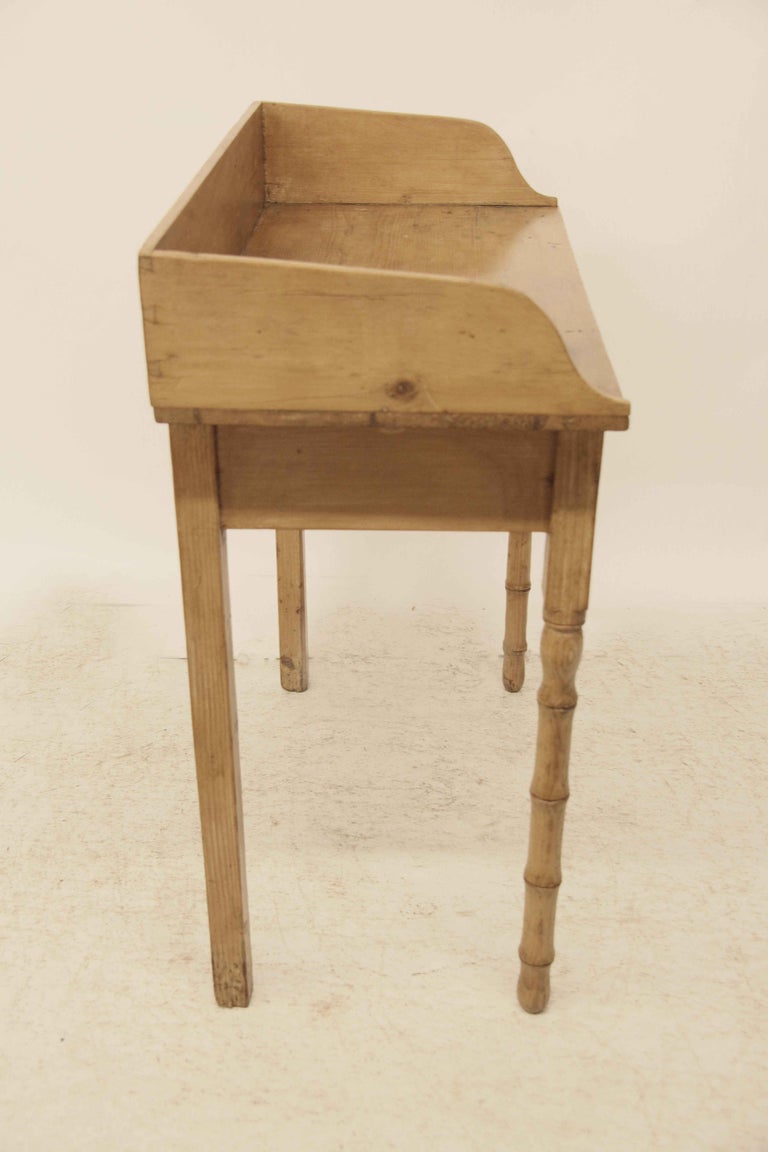 Faux Bamboo Pine One Drawer Table For Sale at 1stDibs