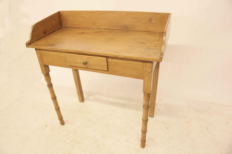 Faux Bamboo Pine One Drawer Table For Sale at 1stDibs
