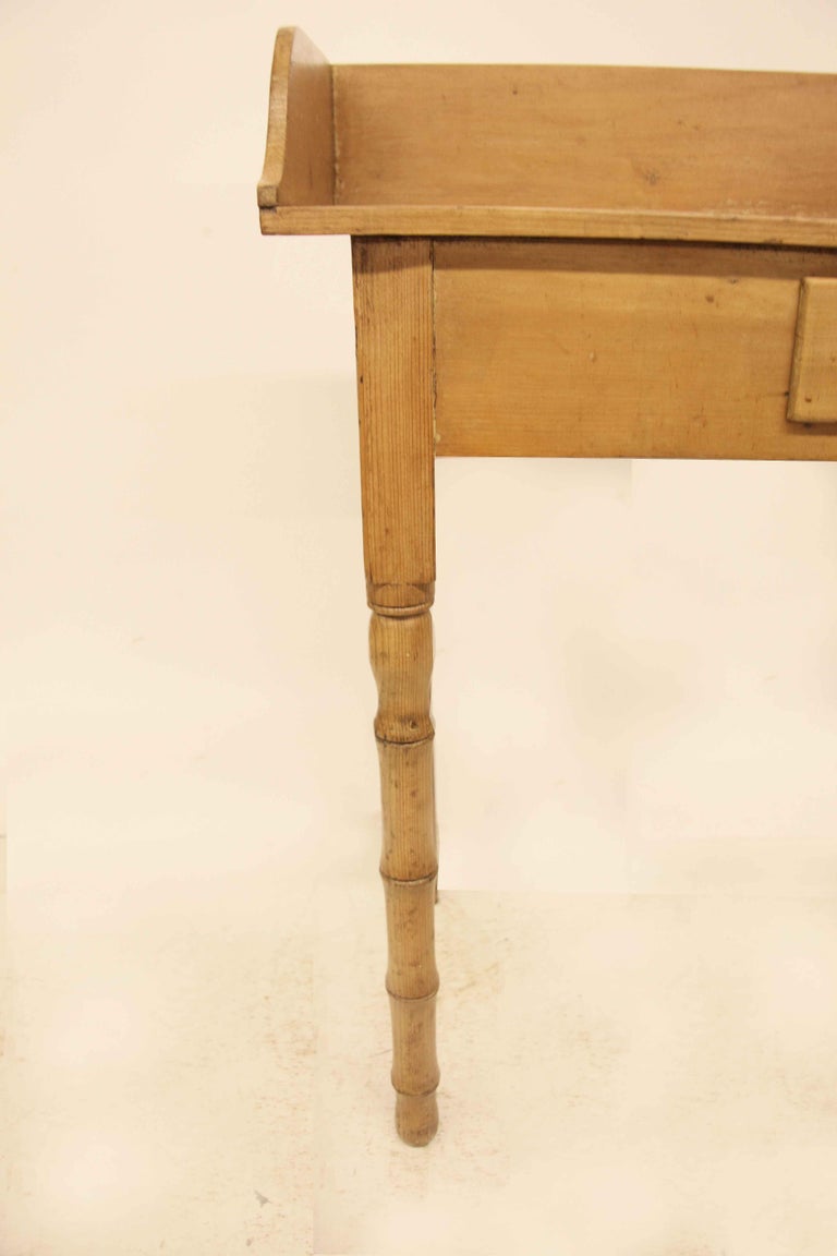 Faux Bamboo Pine One Drawer Table For Sale at 1stDibs