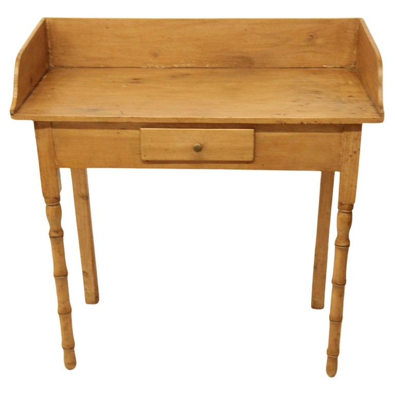 Faux Bamboo Pine One Drawer Table For Sale at 1stDibs