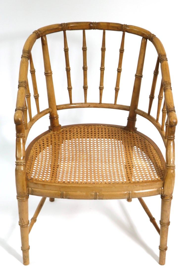 Faux Bamboo Regency Style Chair For Sale at 1stDibs
