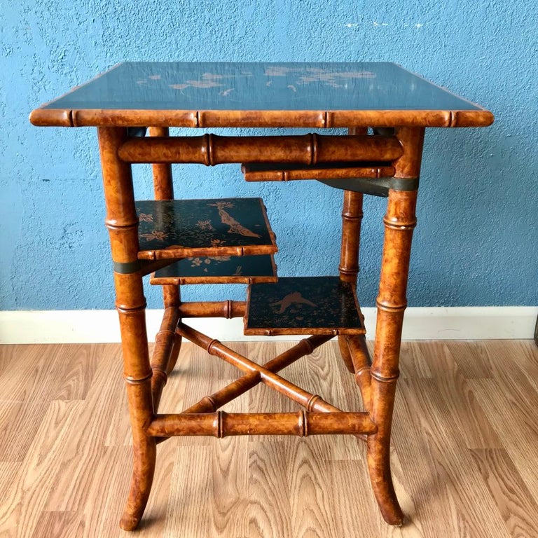 Faux Bamboo Side Table at 1stDibs