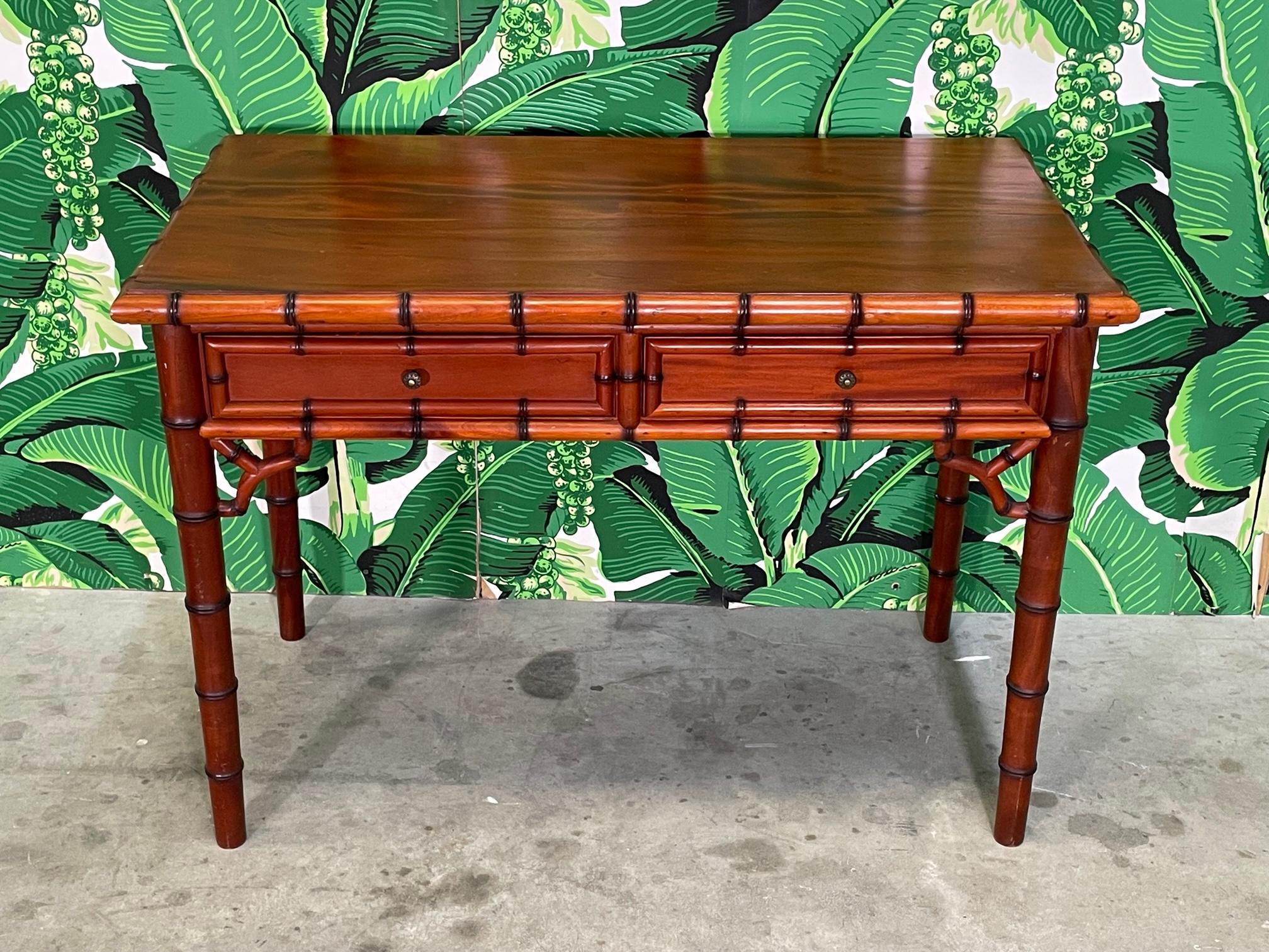 Faux Bamboo Writing Desk For Sale at 1stDibs