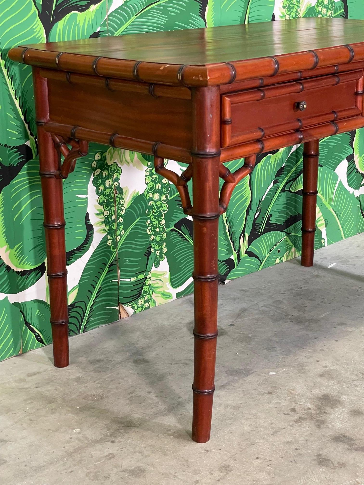 Faux Bamboo Writing Desk For Sale at 1stDibs