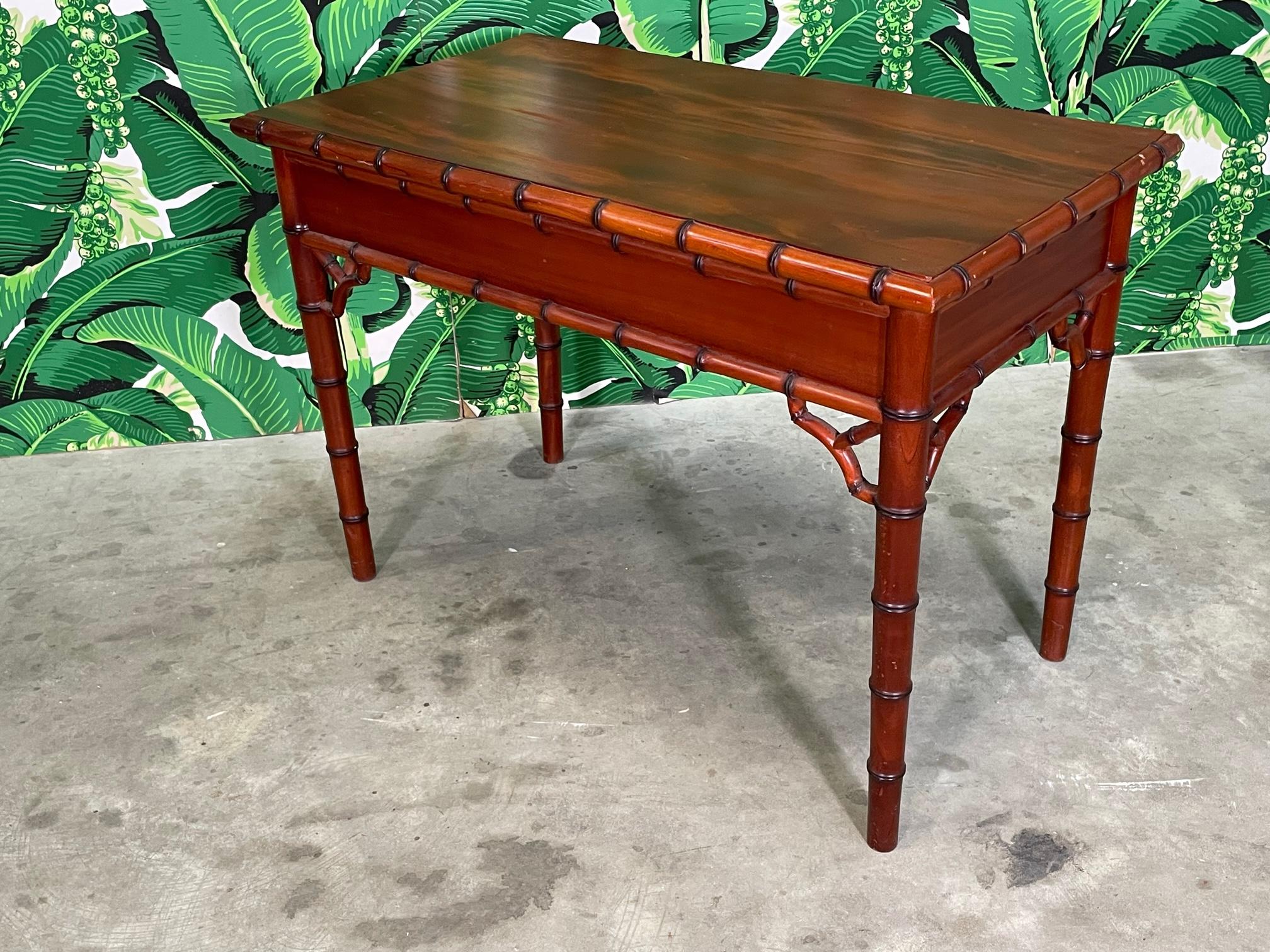 Faux Bamboo Writing Desk For Sale at 1stDibs