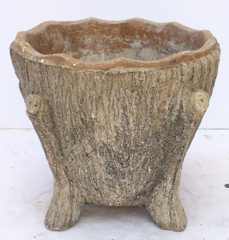 Faux Bois Garden Stone Large Jardinière Pot or Planter at 1stDibs