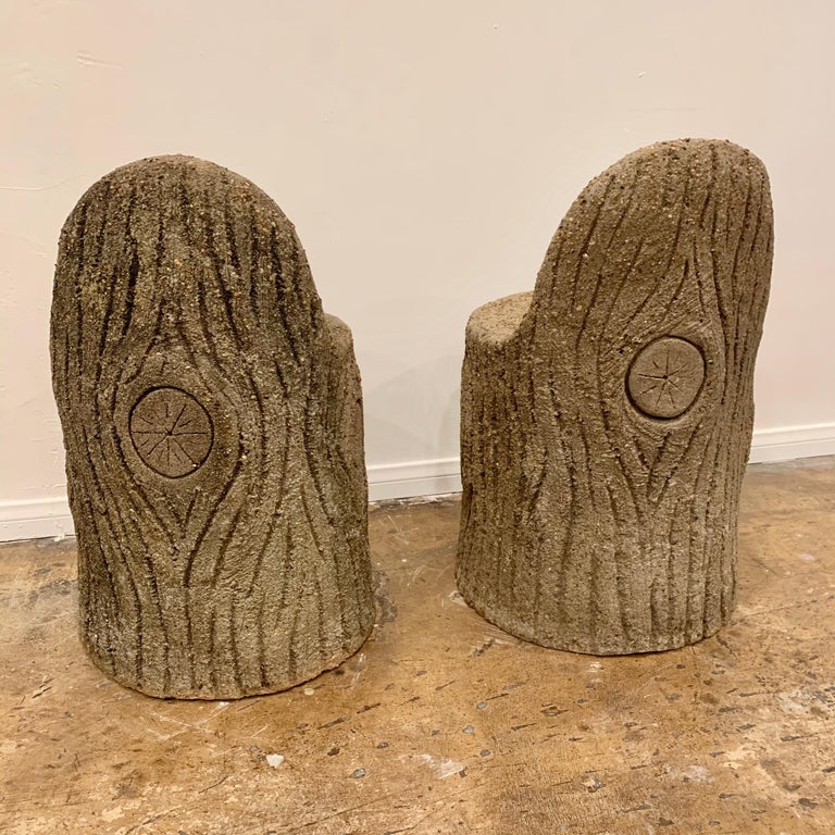 Faux Bois Tree Stump Chairs at 1stDibs