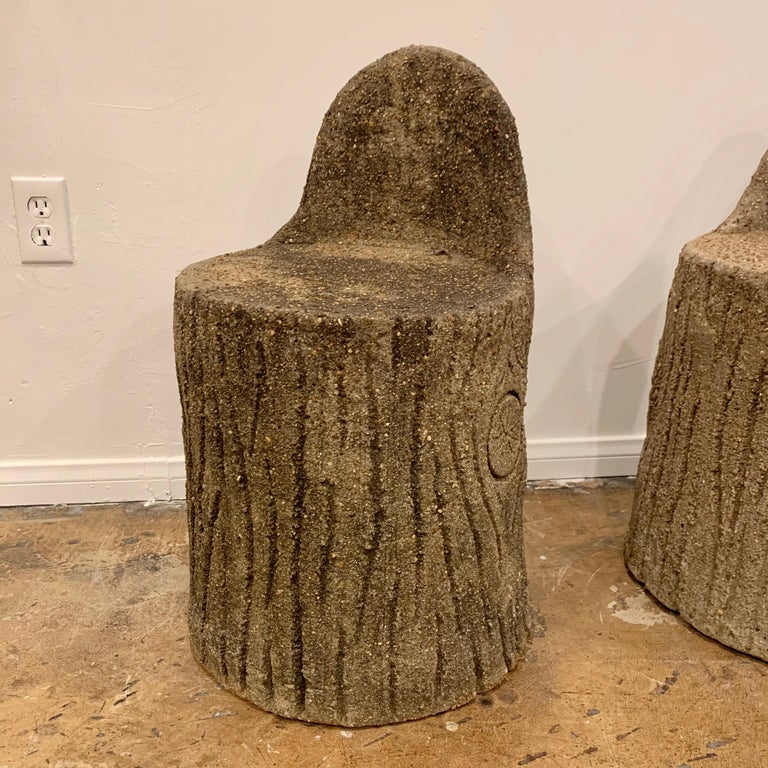 Faux Bois Tree Stump Chairs at 1stDibs