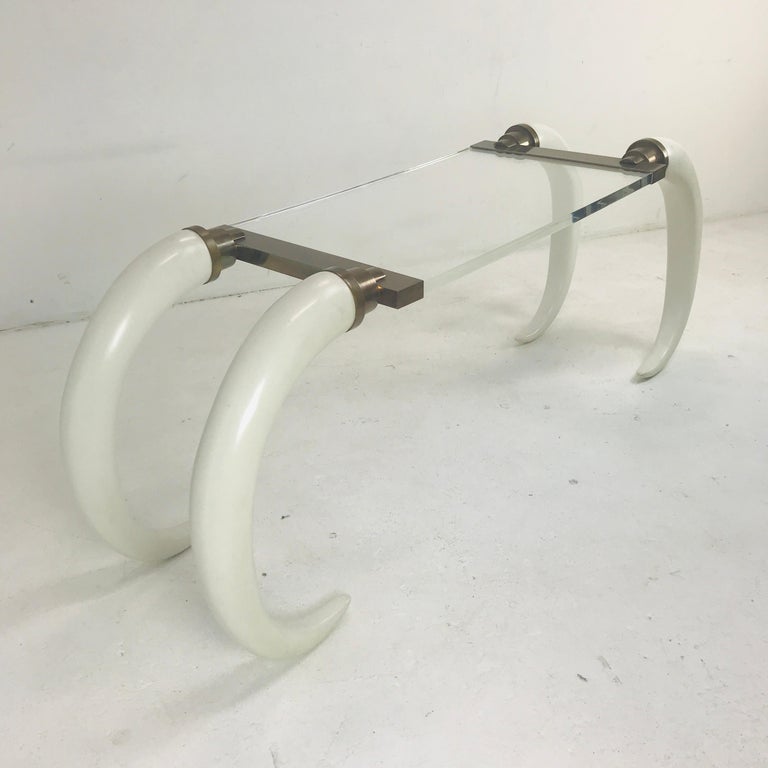 Faux Elephant Tusk Table at 1stDibs