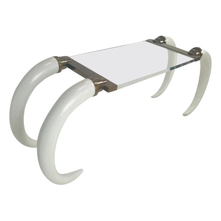Faux Elephant Tusk Table at 1stDibs