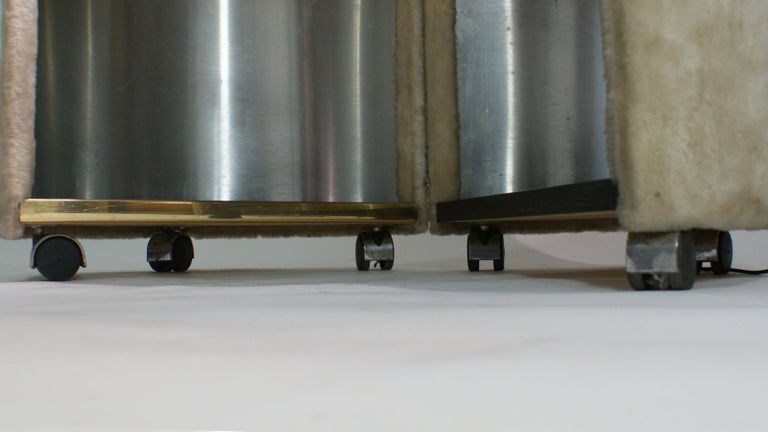 Faux Fur Cylindrical Folding Dressing Table by Luigi Massoni for ...