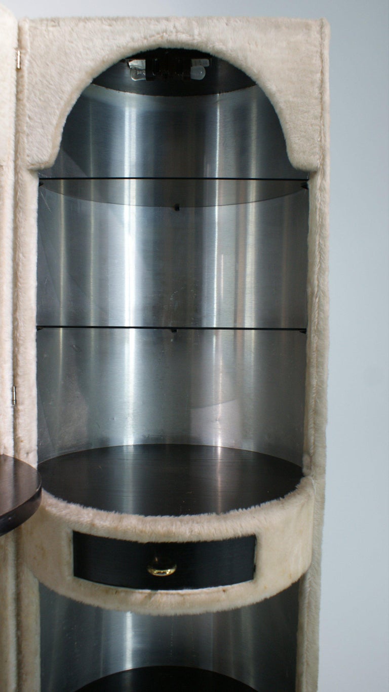 Faux Fur Cylindrical Folding Dressing Table by Luigi Massoni for ...