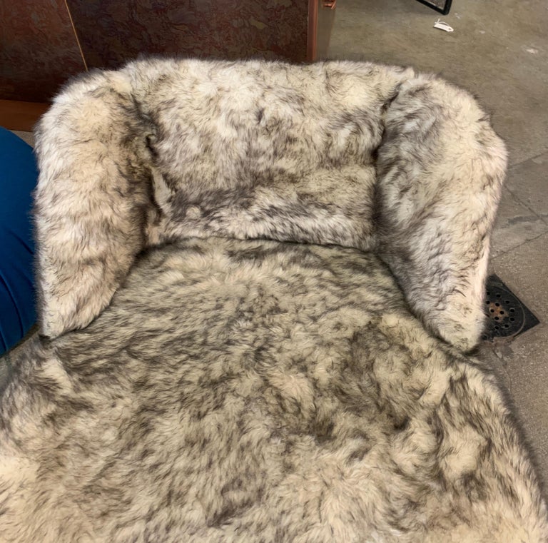 Faux Fur Lounge Chair For Sale at 1stDibs