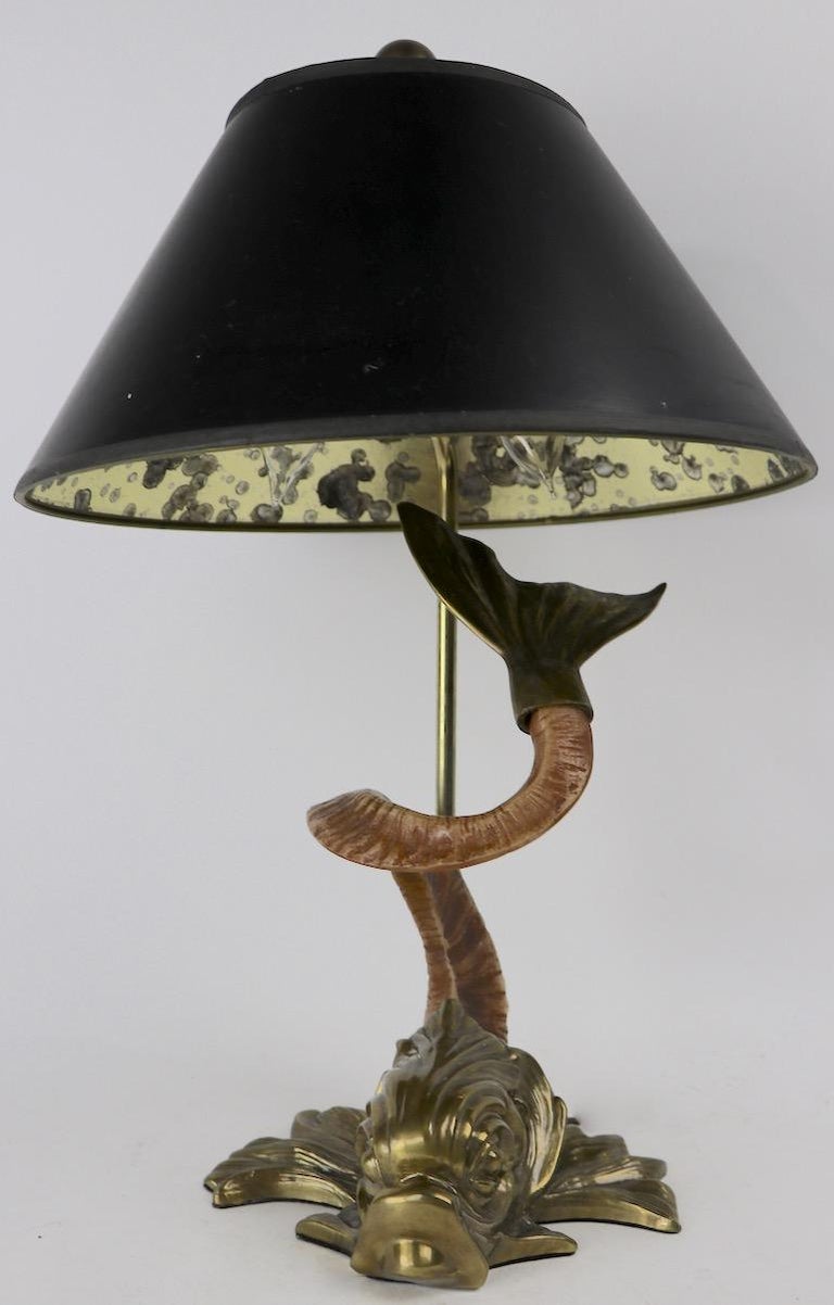 Faux Horn Sea Creature Table Lamp by Chapman at 1stDibs