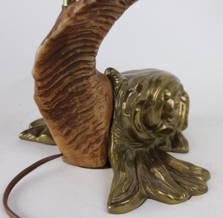 Faux Horn Sea Creature Table Lamp by Chapman at 1stDibs