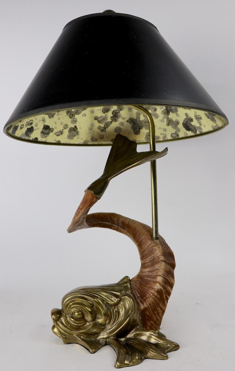 Faux Horn Sea Creature Table Lamp by Chapman at 1stDibs