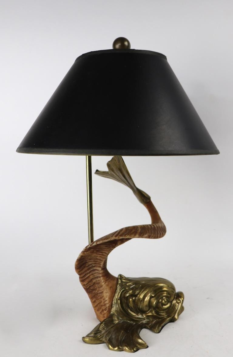 Faux Horn Sea Creature Table Lamp by Chapman at 1stDibs