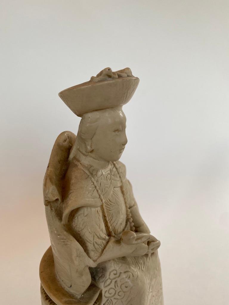 Faux Ivory Figure of Seated Empress For Sale at 1stDibs