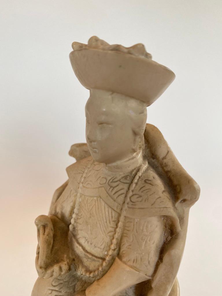 Faux Ivory Figure of Seated Empress For Sale at 1stDibs