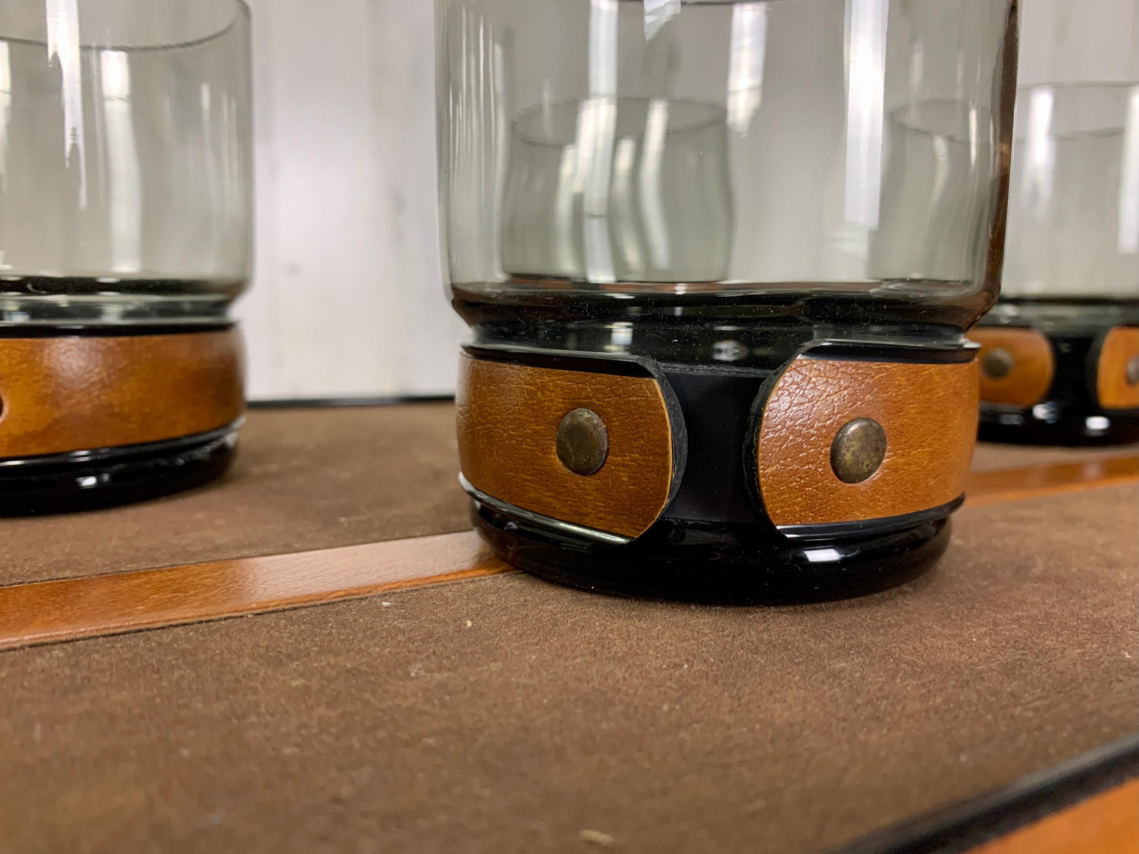 Faux Leather Wrapped Bar set For Sale at 1stDibs