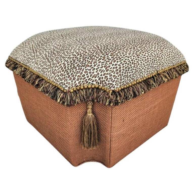 Faux Leopard Pouf Ottoman Footstool by Ferguson Copeland For Sale at ...