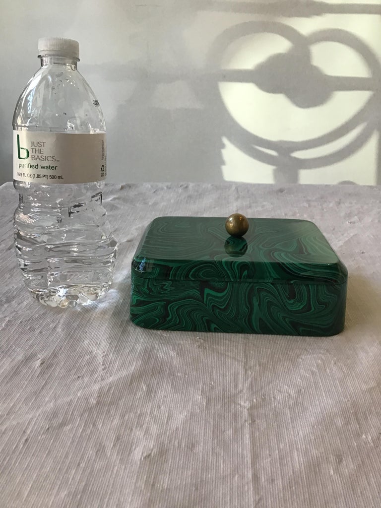 Faux Malachite Box at 1stDibs