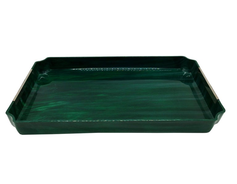Faux Malachite Tray, Italy, 1970s For Sale at 1stDibs
