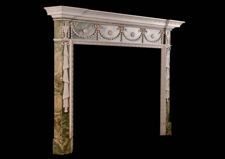 Faux Marble Adam Style Wood Fireplace with Gesso Enritchments For Sale ...