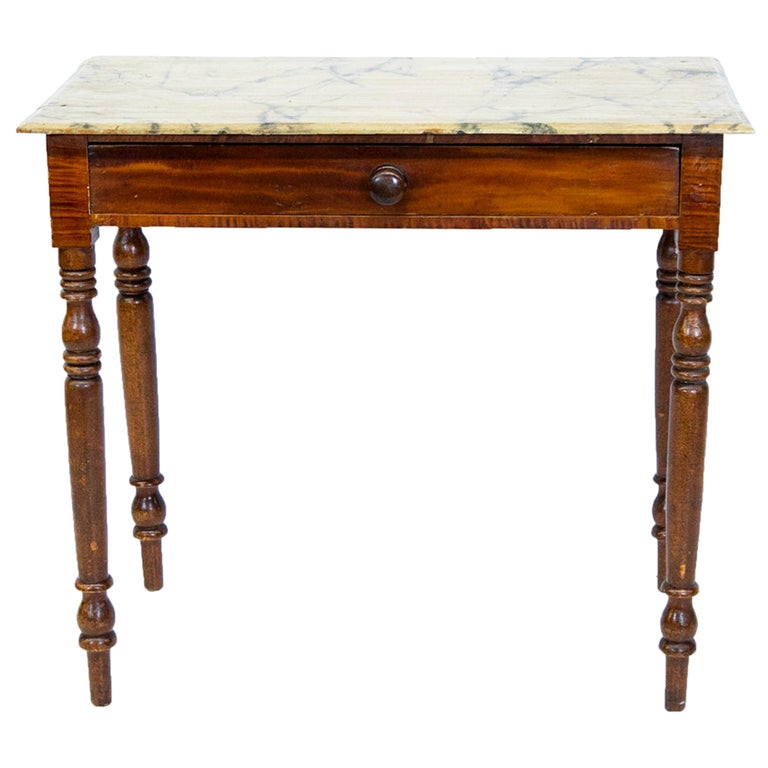 Faux Painted One-Drawer Side Table For Sale at 1stDibs