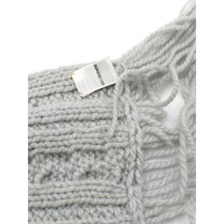 Faux Pearl Embellished Light Blue Cashmere Scarf For Sale at 1stDibs