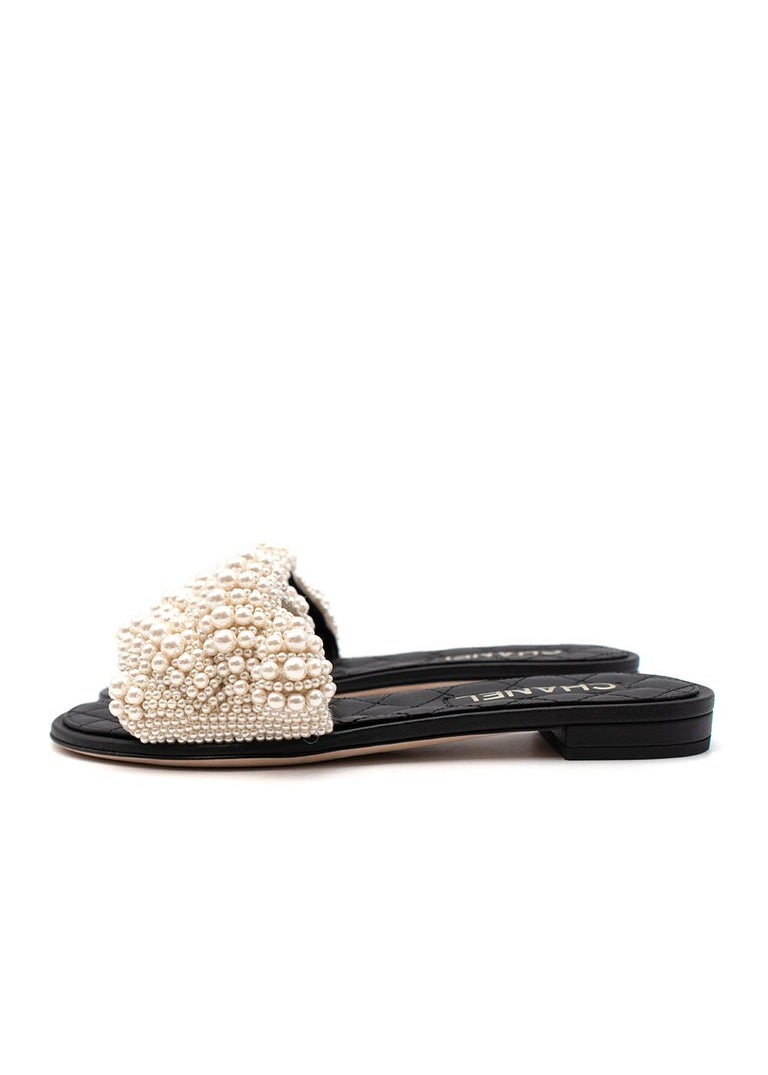 Faux-Pearl Embellished Sliders For Sale at 1stDibs