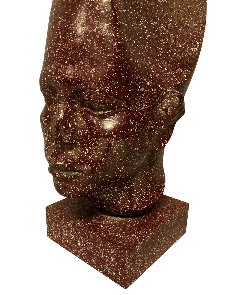 Faux Porphyry Egyptian Head After the Antique For Sale at 1stDibs