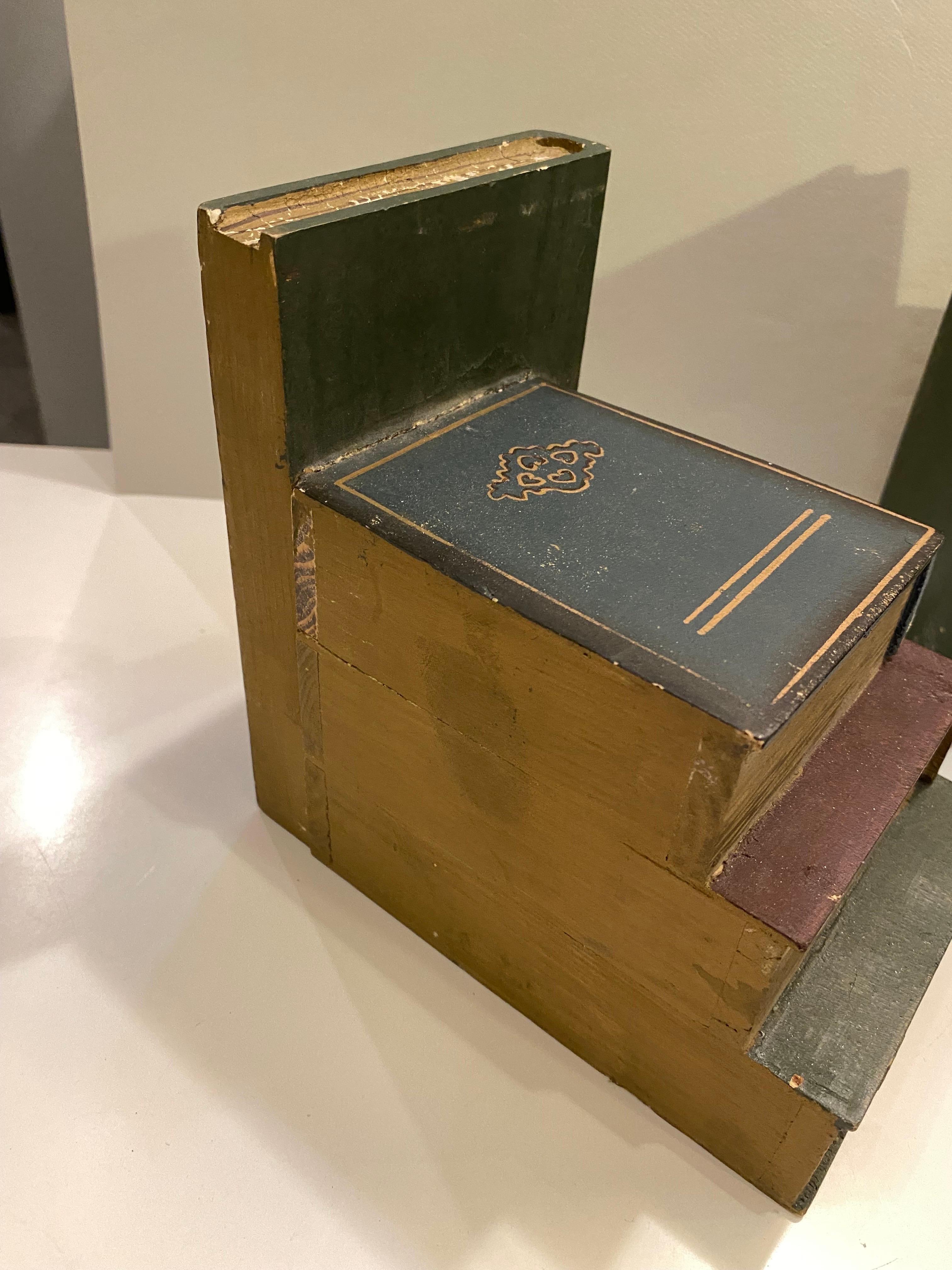 Faux Stack of Books Bookends at 1stDibs