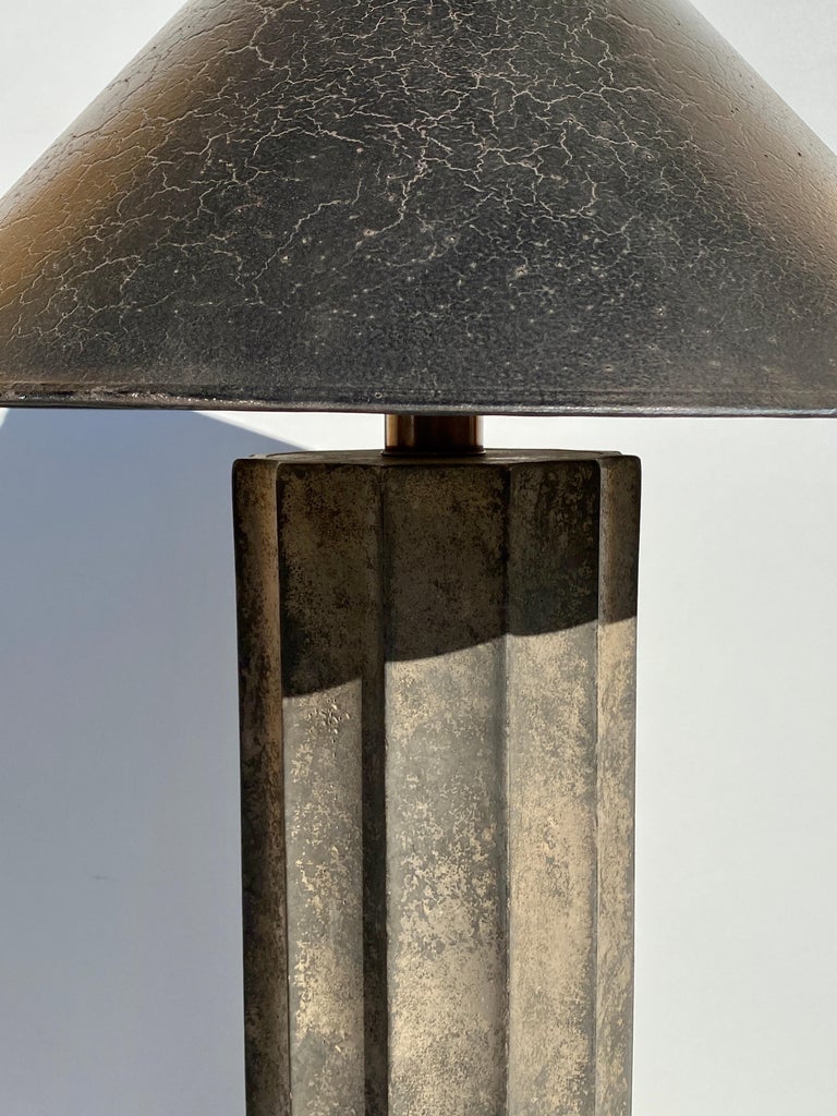 Faux Stone Architectural Column Lamp For Sale at 1stDibs