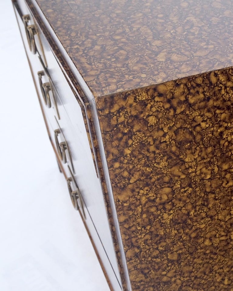 Faux Tortoise 4 Drawer Heavy Brass Horse Shoe Pulls Bachelor Chest ...