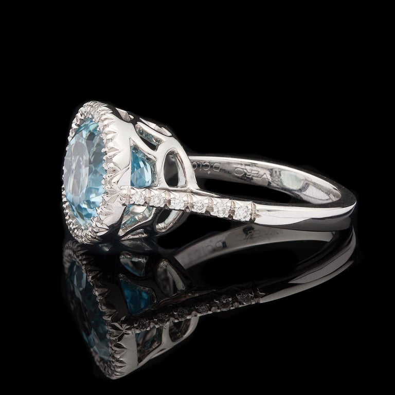 Favero Aquamarine and Diamond Ring at 1stDibs